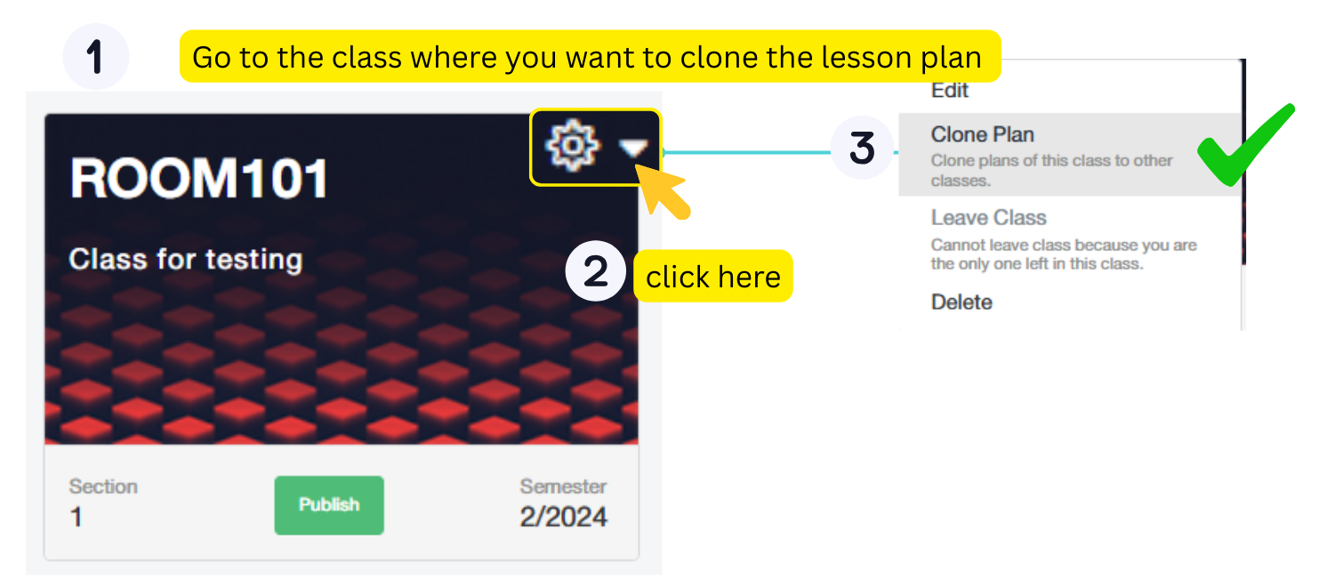 การตั้งค่าห้องเรียน & การคัดลอกแผนการสอน – LEB2 Support